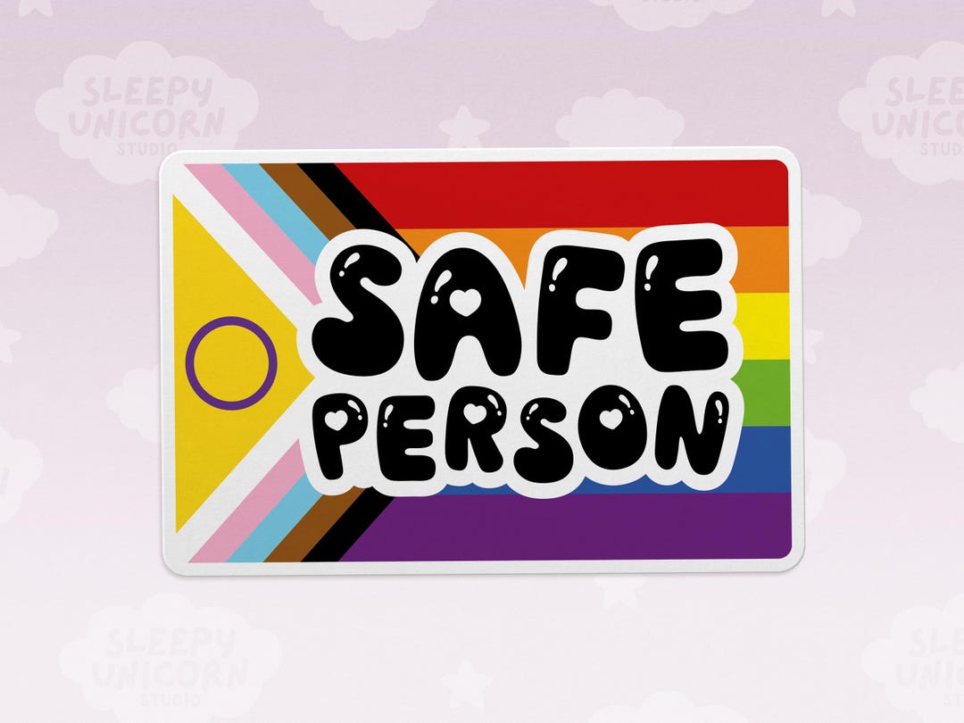 LGBTQIA+ Ally, Safe Person Pride Flag Sticker, Inclusivity and Allyship ...