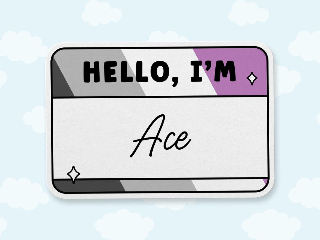 Hello I'm Ace Name Tag Sticker Pride Sticker Alphabet - Etsy