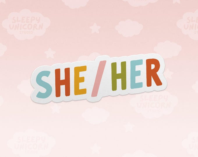 Pronoun Sticker She/her, Pride Sticker, Alphabet Mafia, LGBTQ+ ...