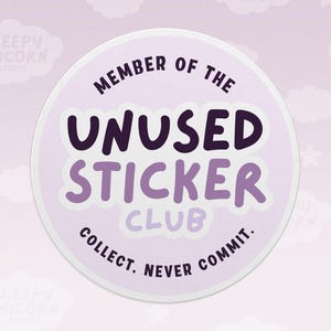 Unused Sticker Club Sticker Gift for Sticker Collectors, Sticker ...