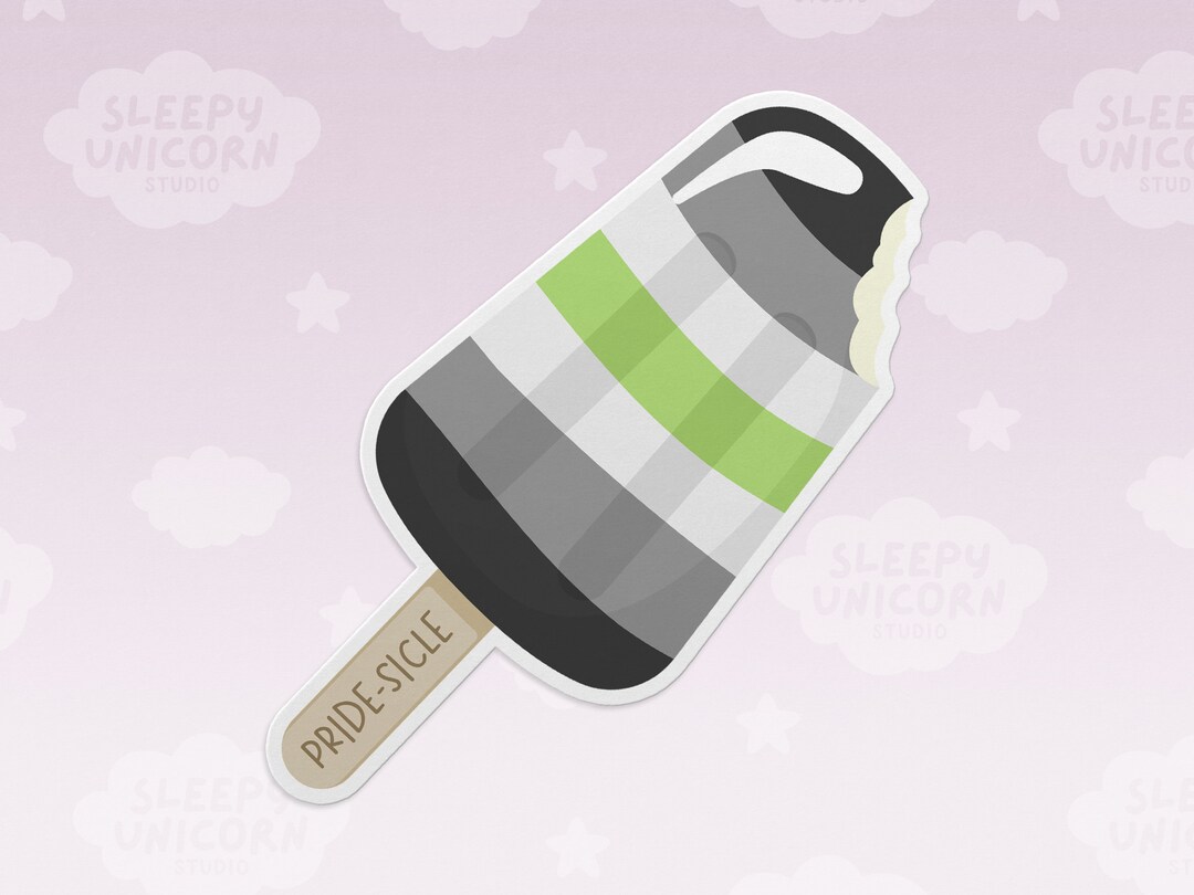 Agender Pride Popsicle Sticker for Mirror, LGBTQIA Pride, LGBTQ Sticker ...