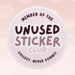 Unused Sticker Club Sticker Gift for Sticker Collectors, Sticker ...