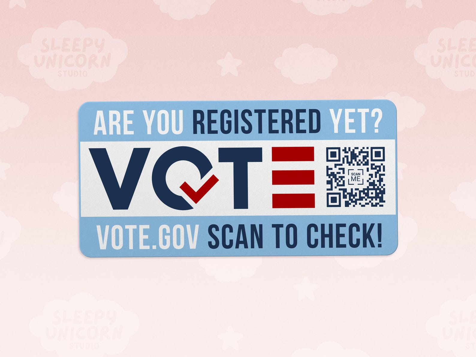 Register to Vote QR Code Sticker, Kamala Harris 2024, Waterproof Decal ...