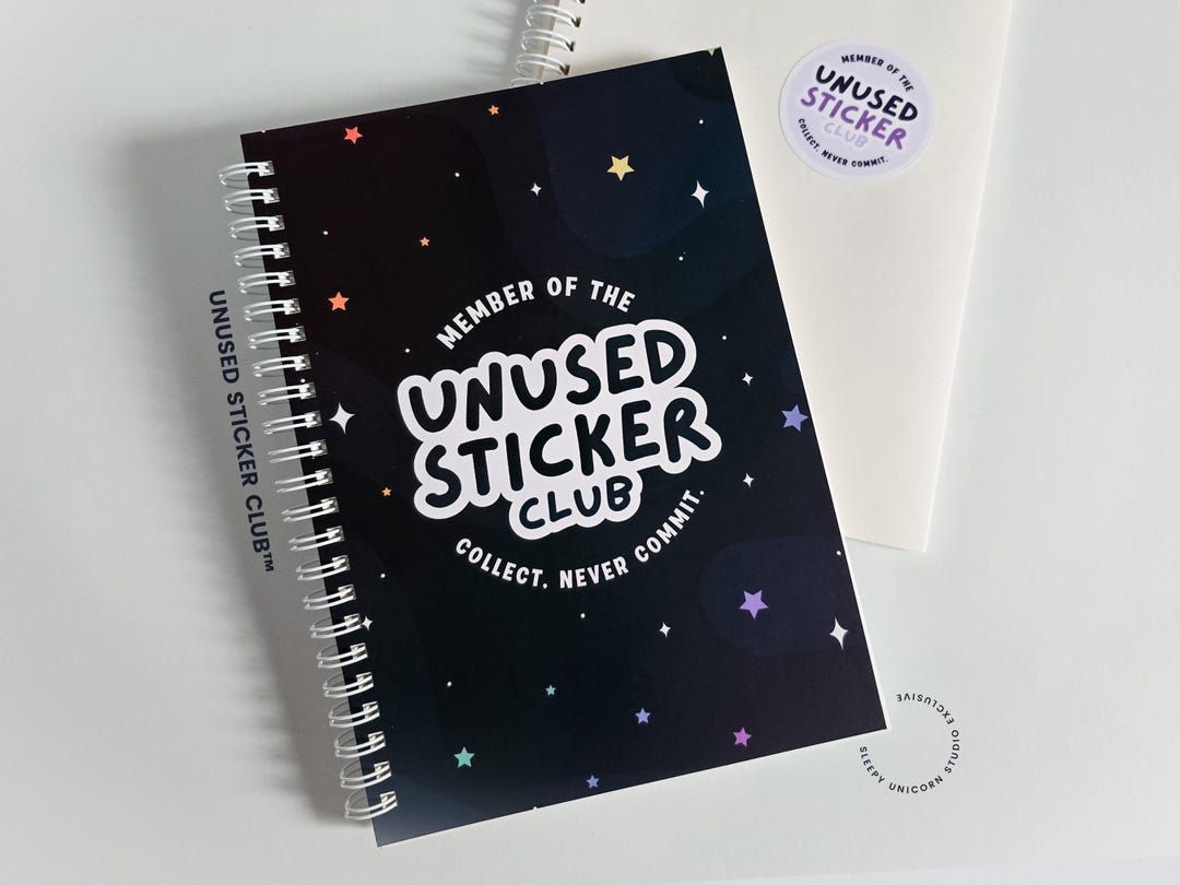 Unused Sticker Club Reusable Sticker Book for Sticker Collector, Cosmic ...