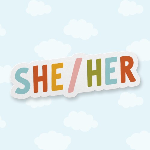 Pronoun Sticker She/her Pride Sticker Alphabet Mafia - Etsy