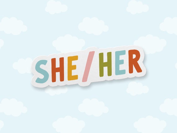 Pronoun Sticker She/her Pride Sticker Alphabet Mafia - Etsy