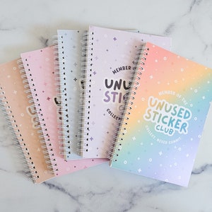 Unused Sticker Club Reusable Sticker Book for Sticker Collector, 6x8 ...