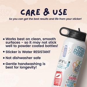Drink More Water Drop Sticker Water Bottle Hydration Reminder - Etsy