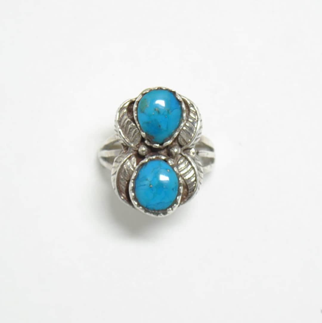 Turuoise Ring and Sterling Silver, Native American Turquoise, Vintage ...