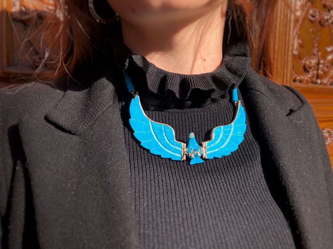 Turquoise Eagle Necklace Native American Eagle Necklace - Etsy