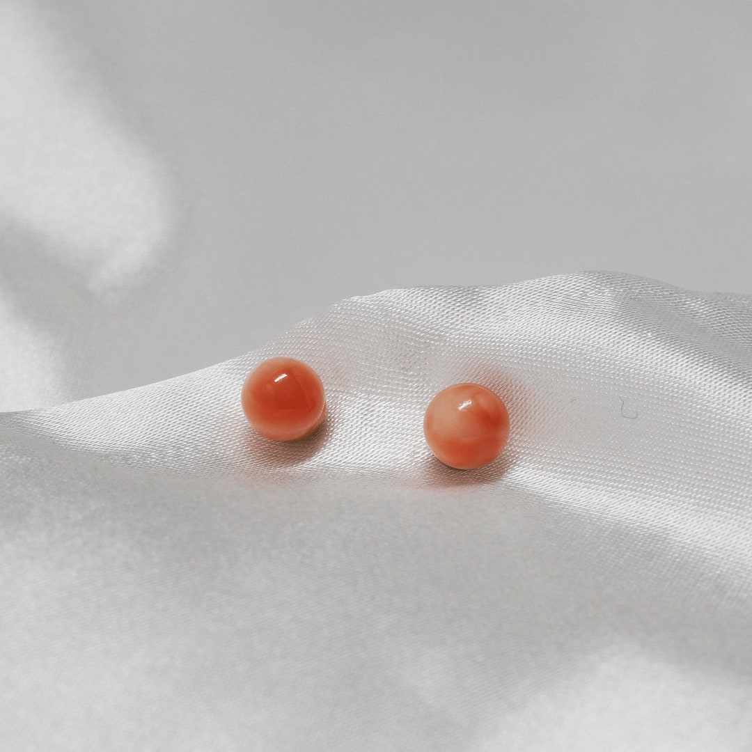 Vintage and Dark Coral Earrings, Natural Dark Coral Earrings, Women ...