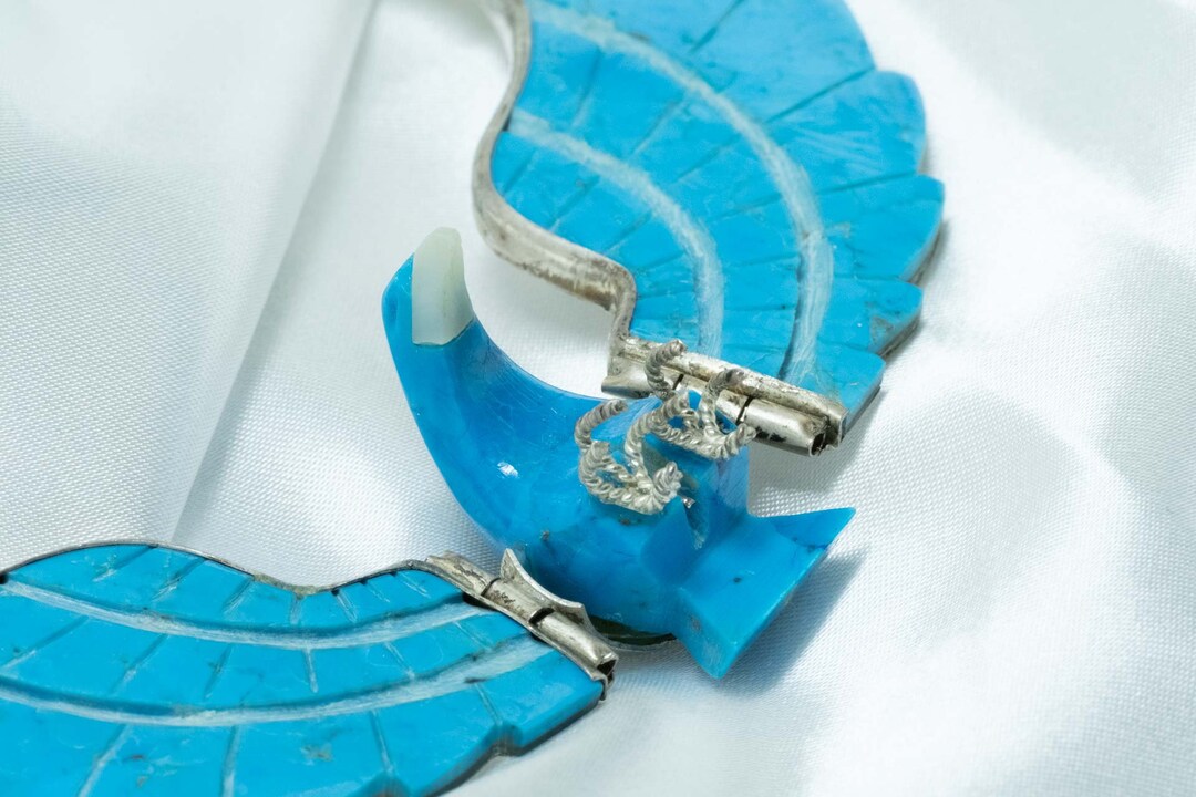 Turquoise Eagle Necklace, Native American Eagle Necklace, Vintage ...