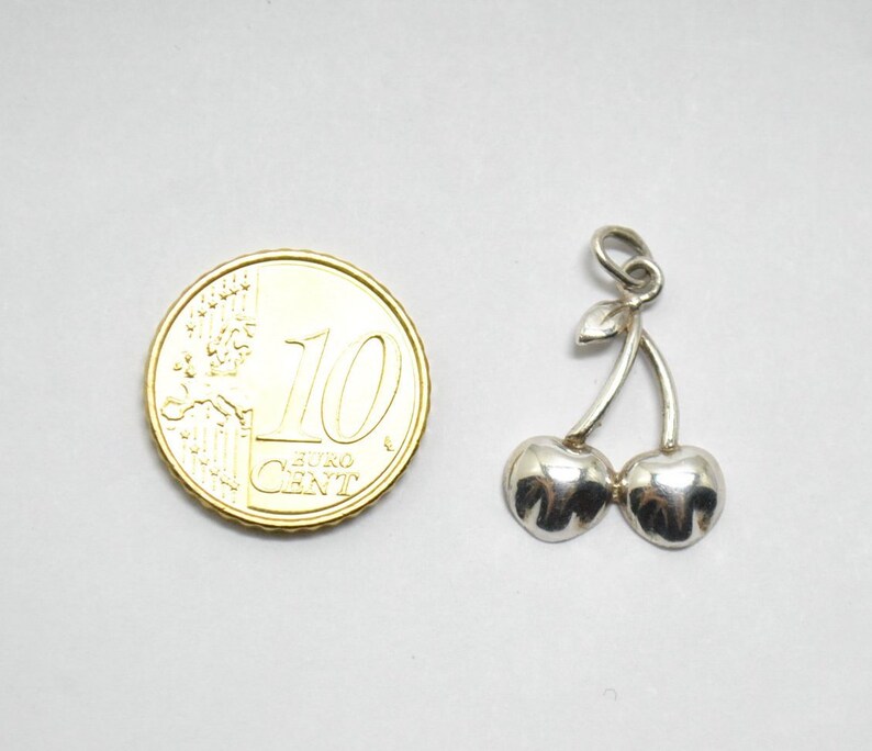 Silver Cherry Pendant Necklace - Etsy