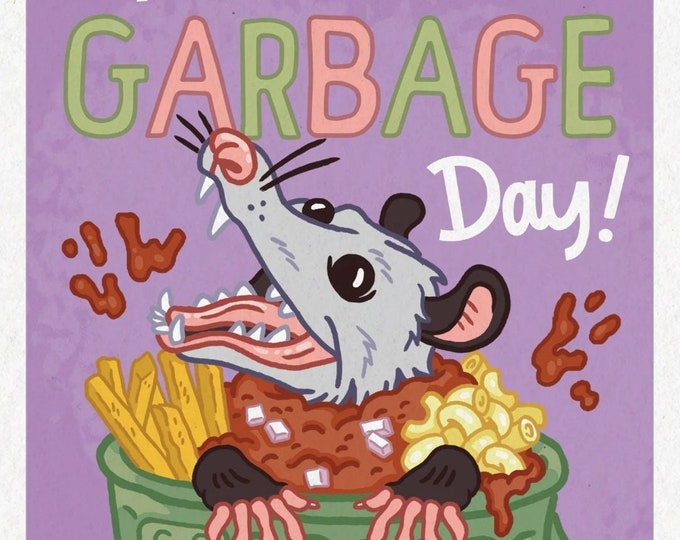 Have a Garbage Day Possum in a Plate : A Rochester NY 5x7 - Etsy