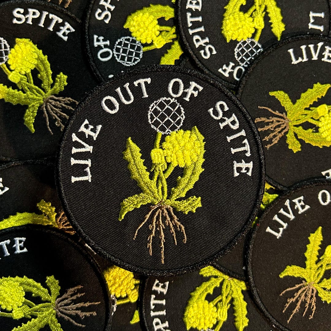 Live Out of Spite-dandelion-machine Embroidered-iron On-sew on Patch - Etsy