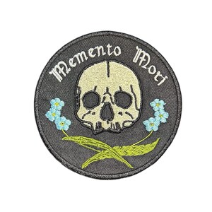 Memento Mori-skull-forget Me Nots-floral-embroidered-iron on Patch - Etsy