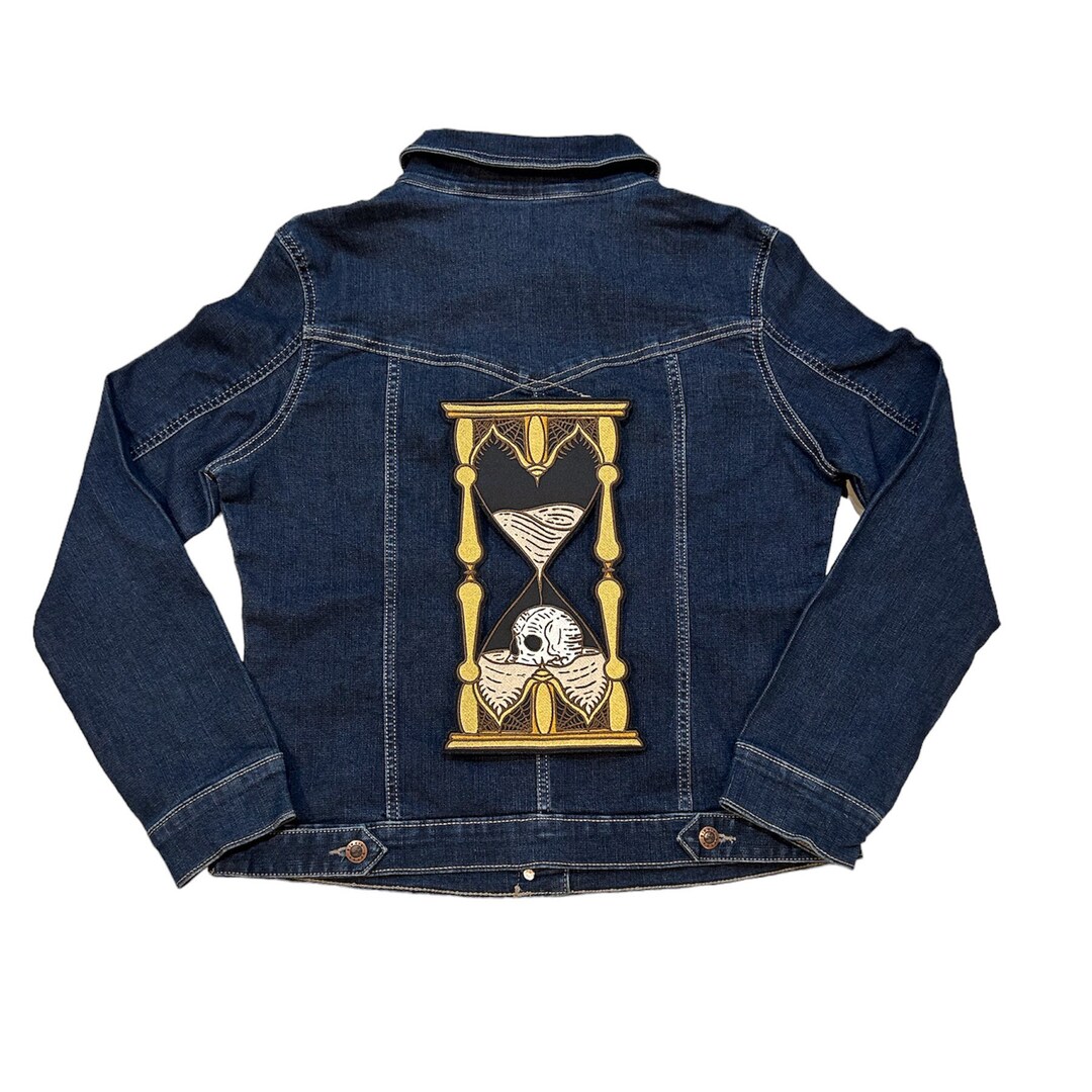 Memento Mori-hourglass-skull-embroidered-iron On-sew on Back Patch - Etsy