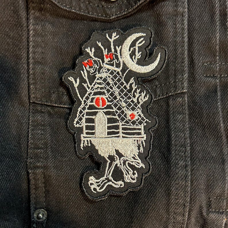 Baba Yaga Hut-folklore-embroidered-iron On-sew on Patch - Etsy