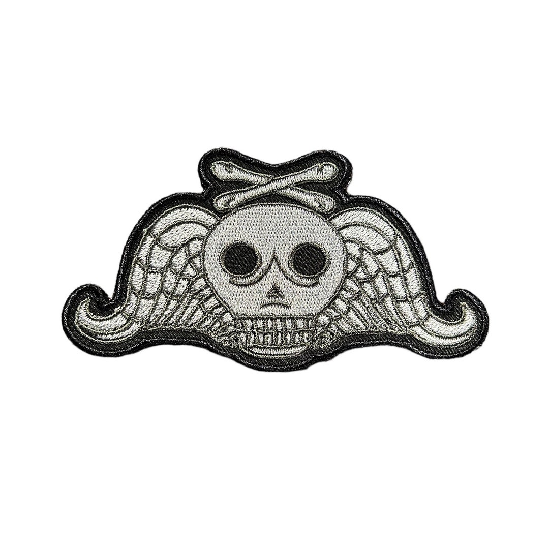 Deaths Head-memento Mori-winged Skull-cemetery Art-embroidered-silver ...