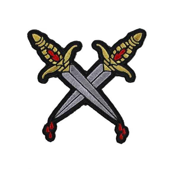 Twin Blade-dagger-embroidered-iron On-sew on Patch - Etsy