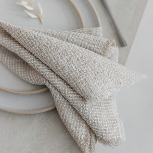 Fringed White Napkins - Etsy