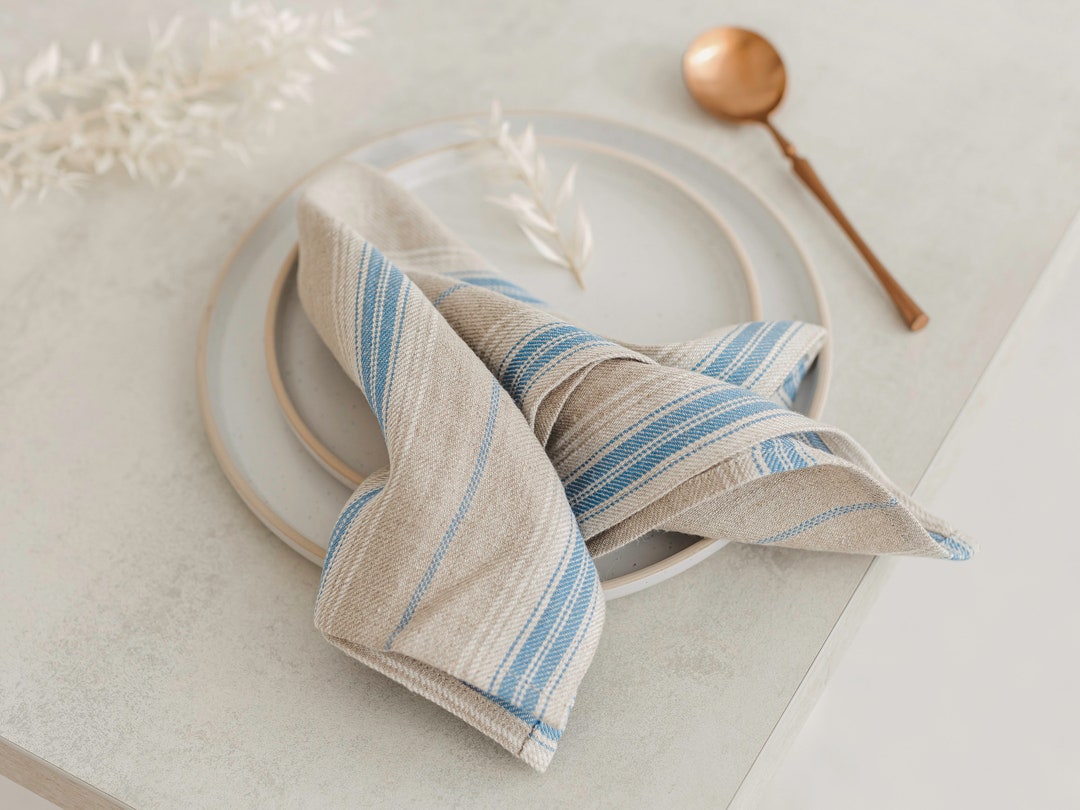 Linen Cloth Napkins Set, Farmhouse Table Napkins, Linen Dinner Napkins ...