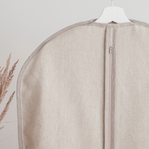 Linen Garment Bag, Natural Travel Covers, Long Cotton Clothes Storage ...