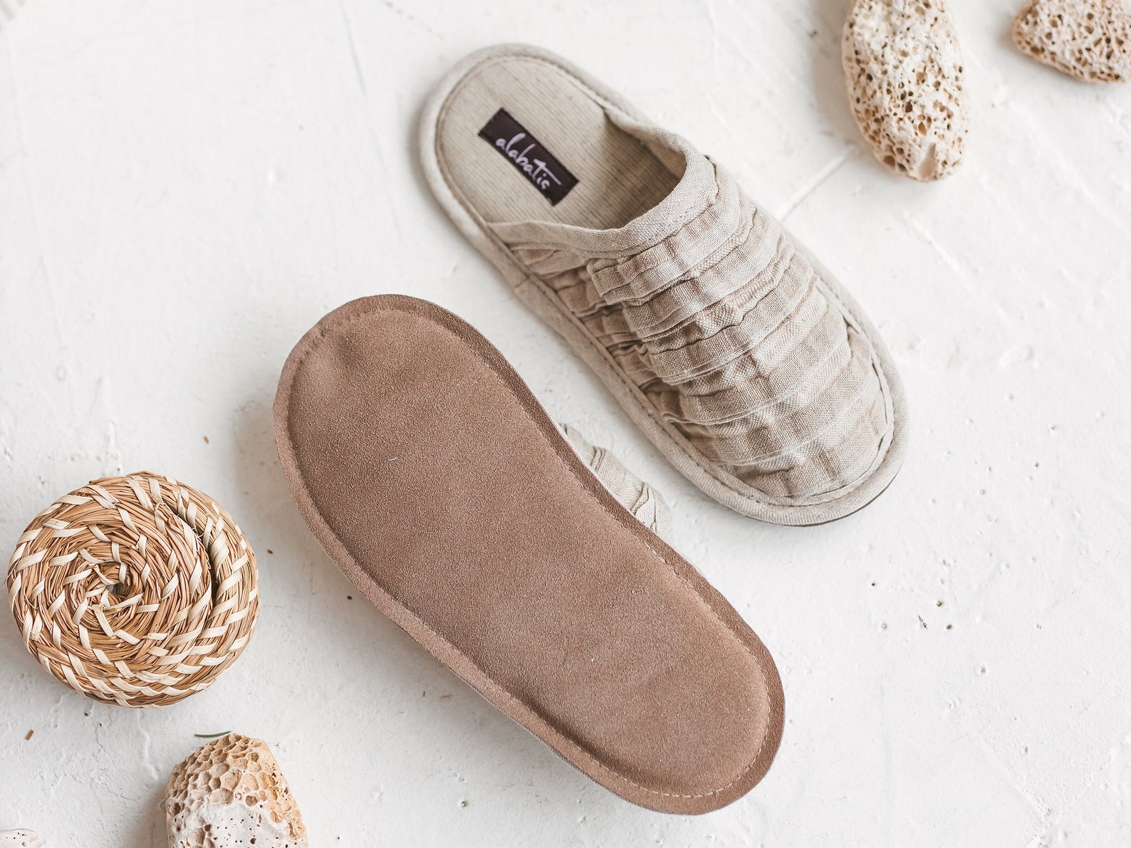 Natural Handmade House Slippers Ladies Linen House Slippers - Etsy