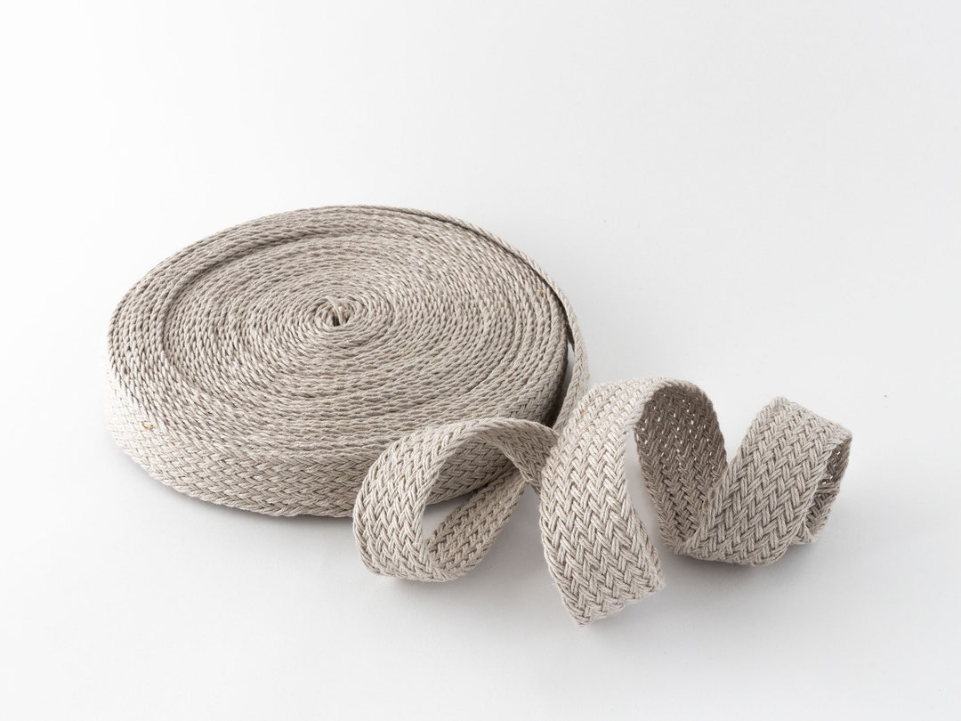 Pure Linen Braid 25mm/0.98" Wide, Natural Flax Tape for Handles, Crafts ...