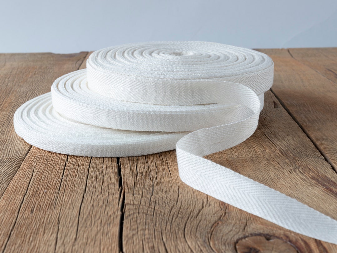Off-white Linen Herringbone Tape, Milk White Linen Blend Trim, Natural ...