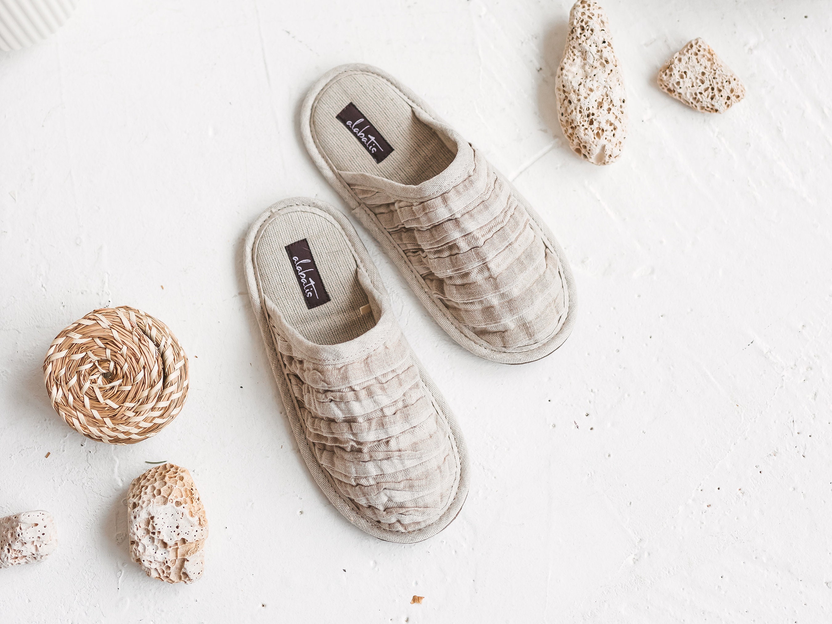 Natural Handmade House Slippers Ladies Linen House Slippers - Etsy