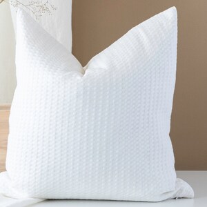 Off-white Waffle Linen Blend Pillowcase, Accent Throw Sofa Pillow ...
