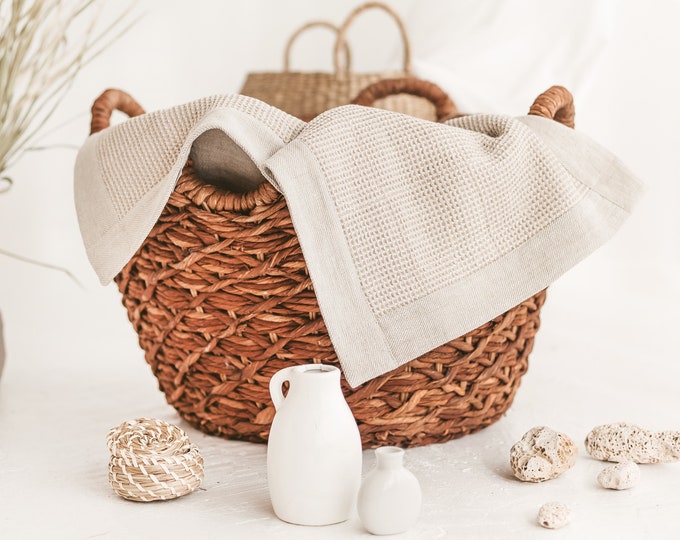 Neutral Colors Bath Mat Made of Two Different Fabrics, Farmhouse Bath ...