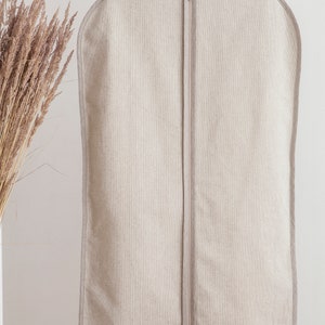 Linen Garment Bag, Natural Travel Covers, Long Cotton Clothes Storage ...