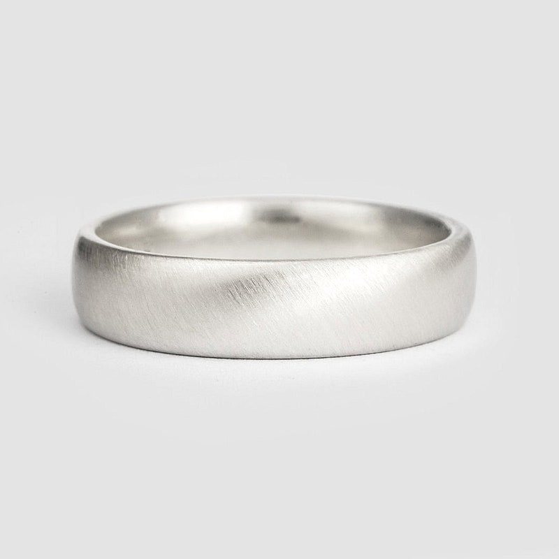 Brushed Silver Ring - Etsy