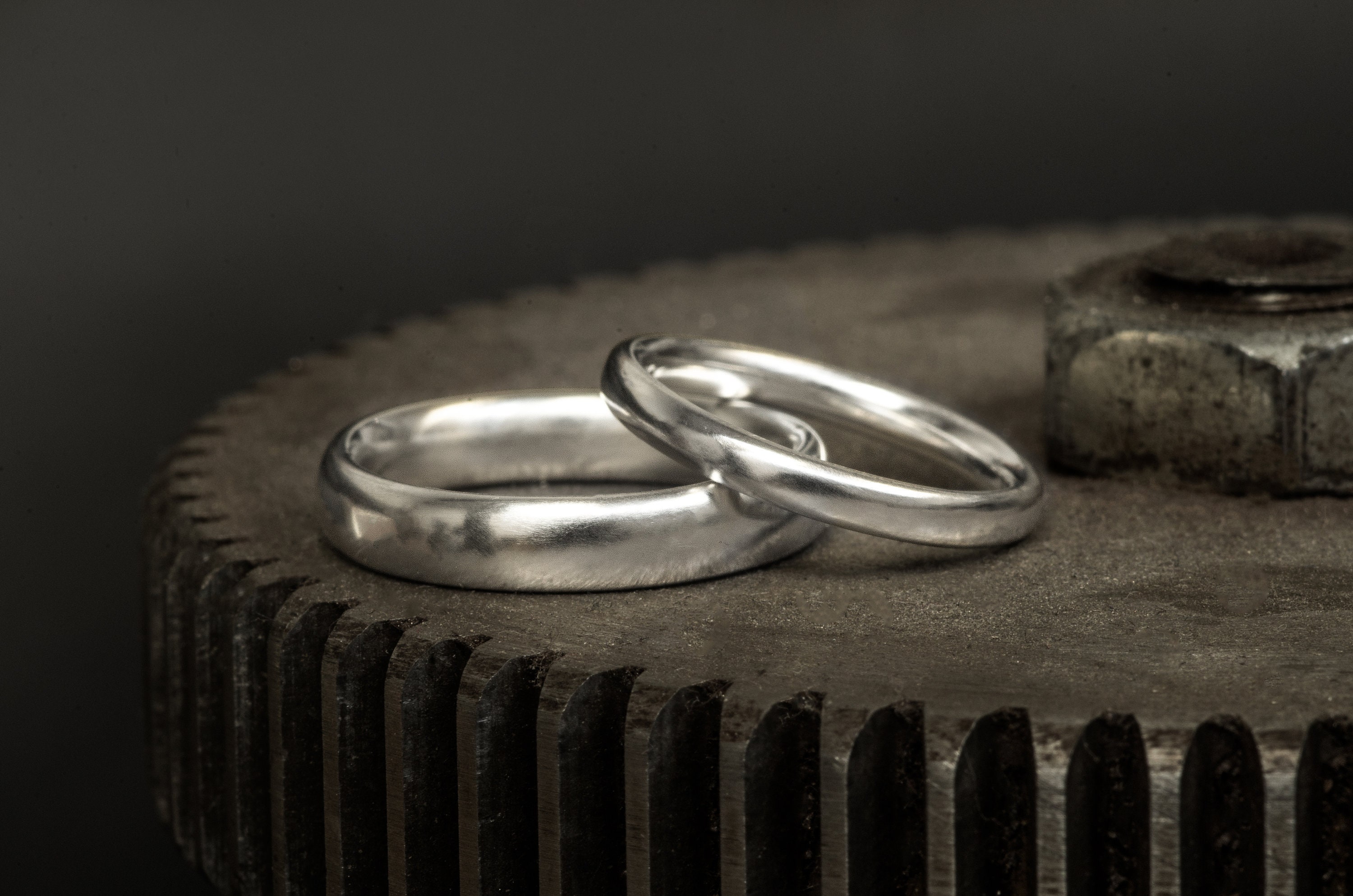 Silver Wedding Rings Background