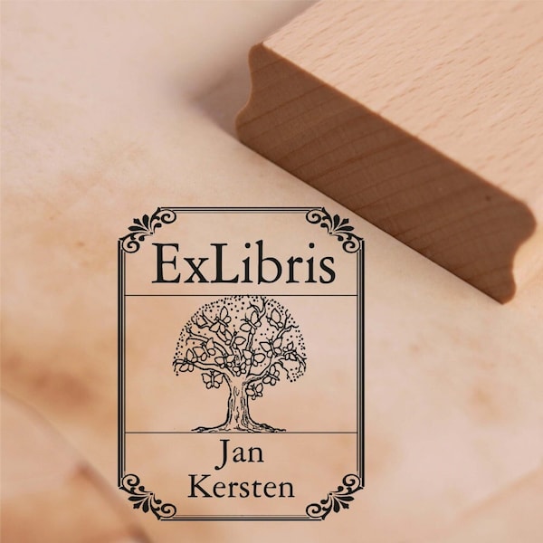 Ex Libris Tree Stamp - Etsy