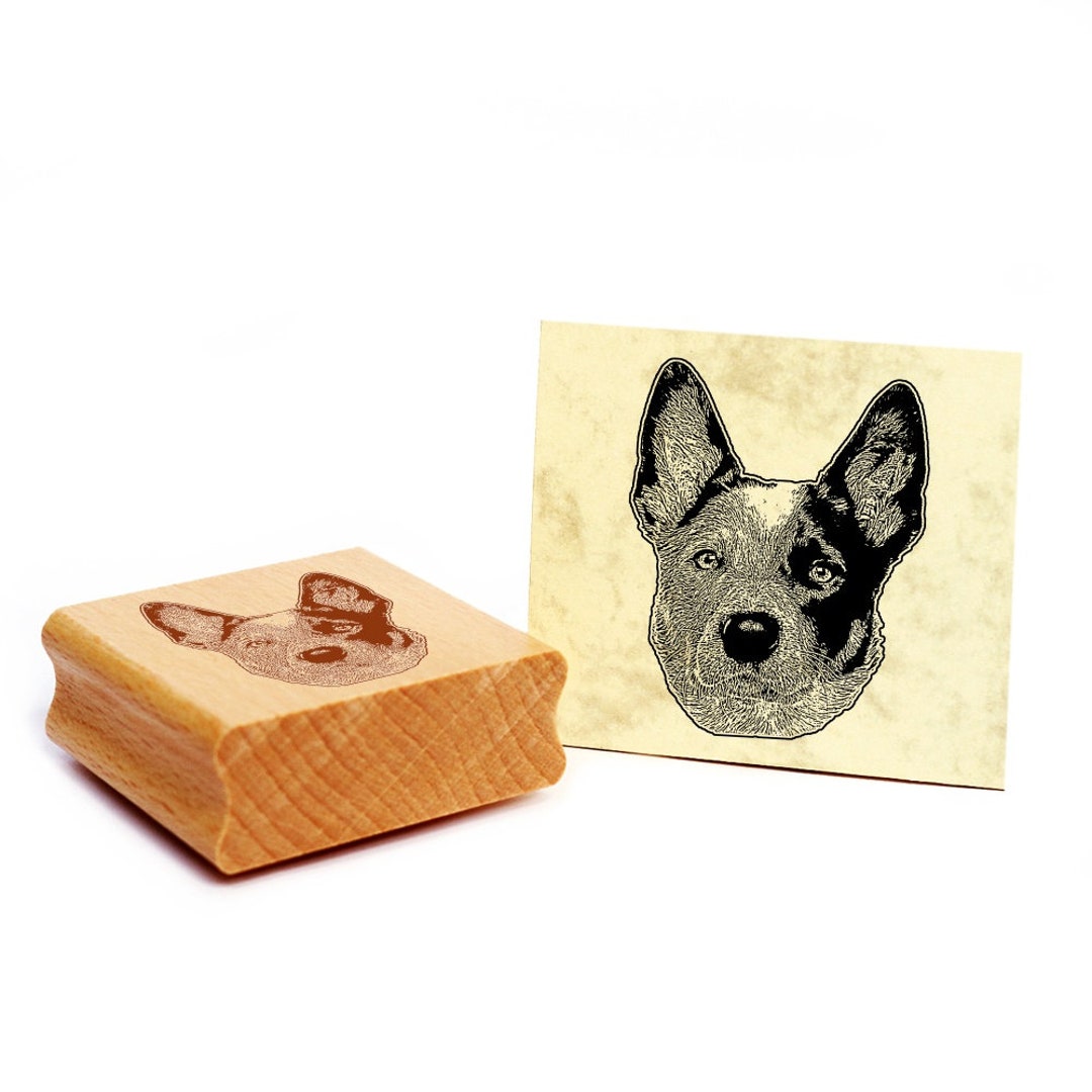 Motif Stamp Australian Cattle Dog Stamp Dog Wooden Stamp 39 X 48 Mm ...
