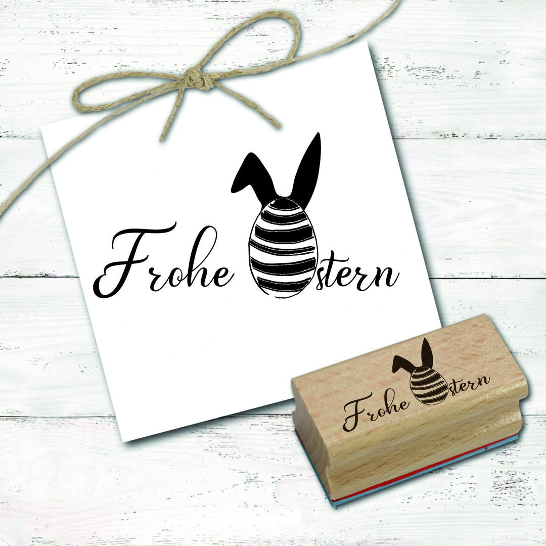 Motif Stamp Happy Easter Stamp Easter Egg With Bunny Ears 68 X 38 Mm ...