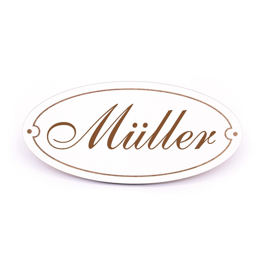 Oval Shield Müller Self-adhesive Door Sign 15 X 7 Cm Shabby Deco Sign ...