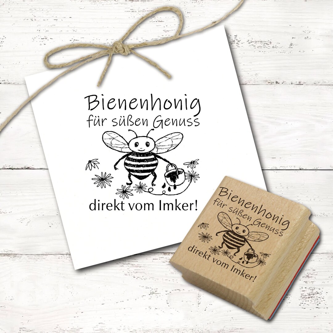 Motif Stamp Bee Honey for Sweet Enjoyment - Directly From the Beekeeper ...