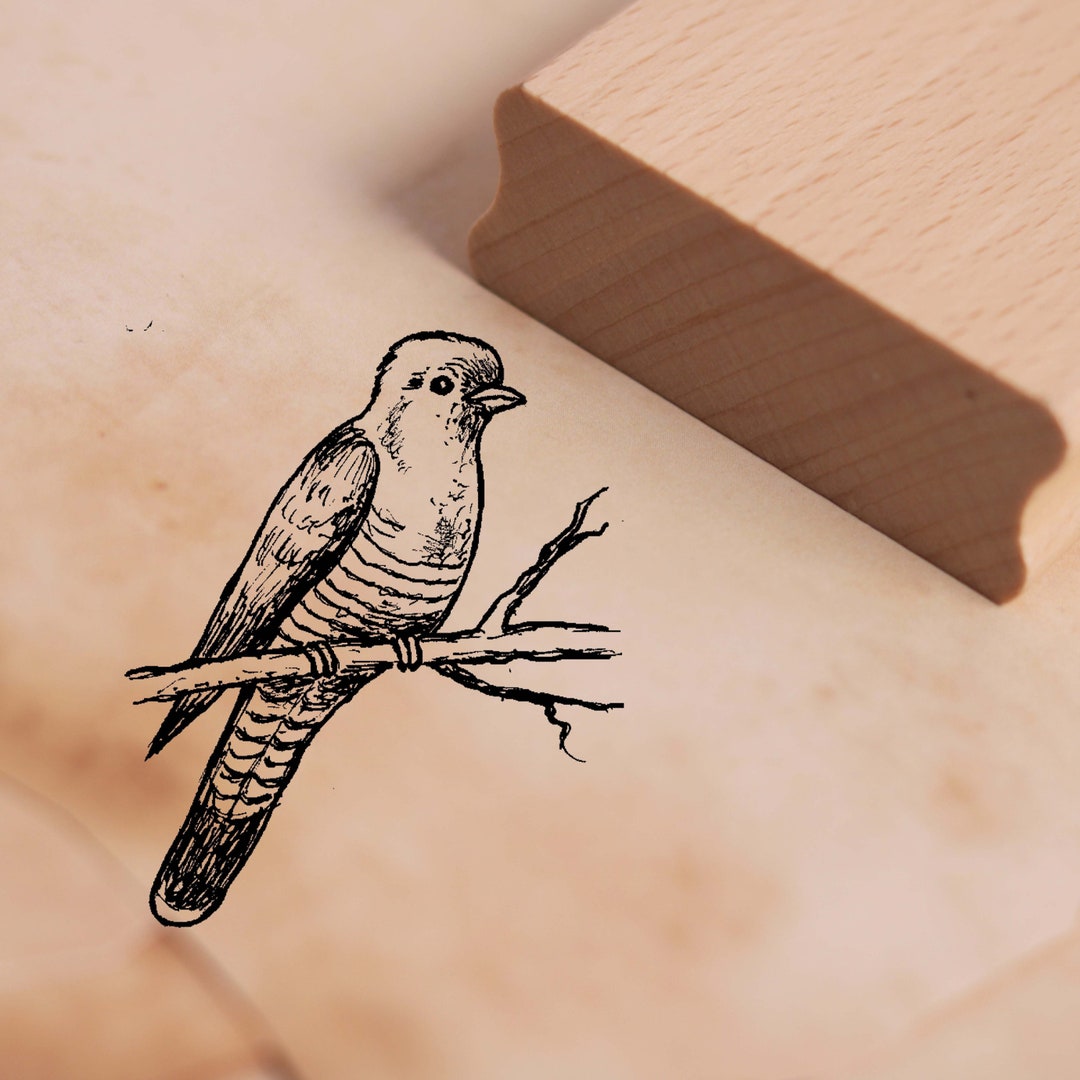 Stamp Cuckoo on Branch Motif Stamp Approx. 38 X 46 Mm Scrapbooking ...