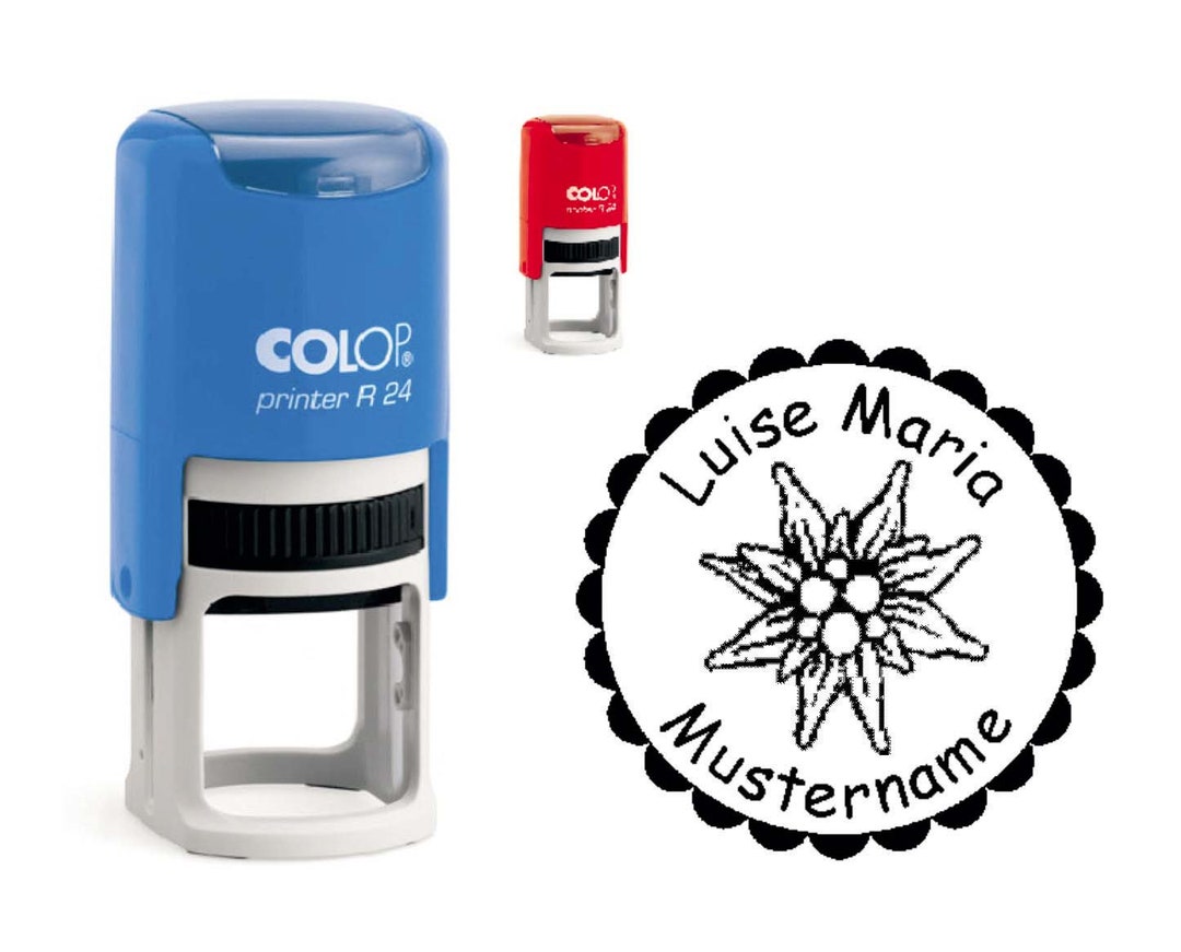 Stamp Children's Stamp edelweiß With Personal Name Name Gift School ...