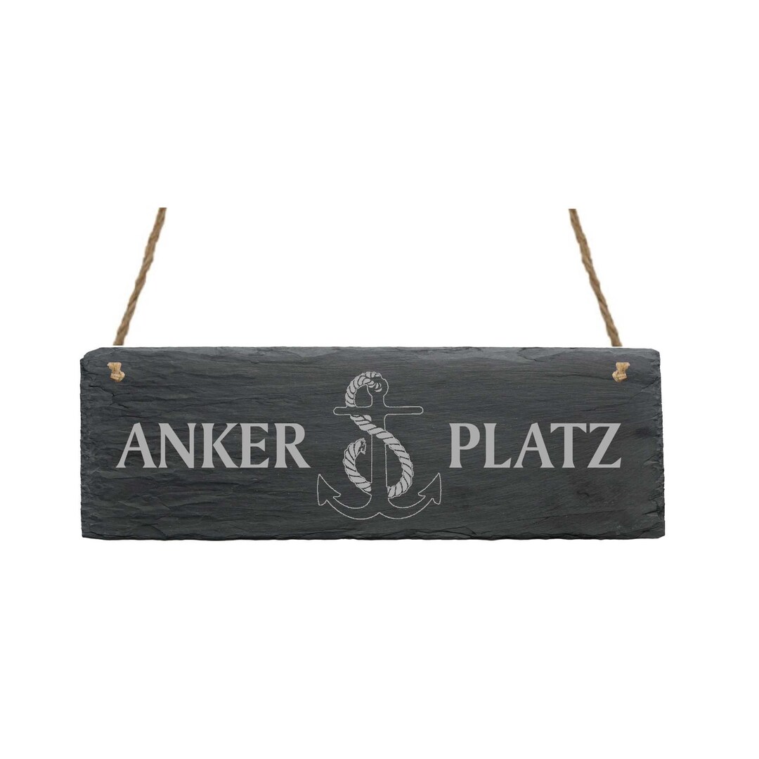 Slate Board ' ANKERPLATZ ANKER Shield Decoder Door Sign Maritime ...