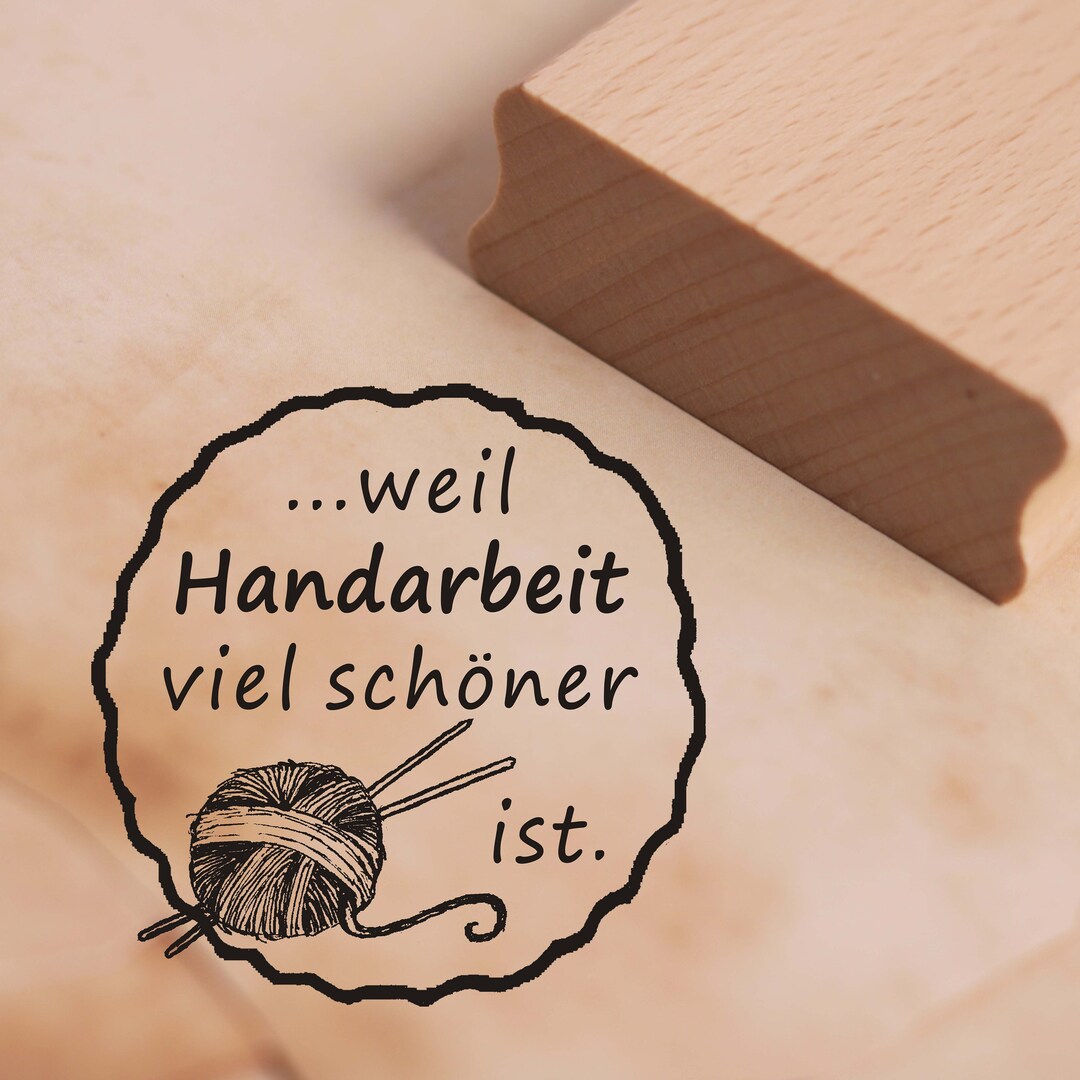 Stamp Because Handmade is Much More Beautiful Wool Balls Motif Approx ...
