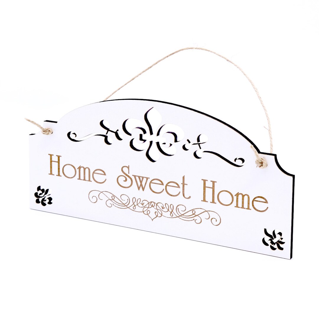 Shield Home Sweet Home Vintage Door Sign With Ornaments 22 X 11 Cm ...