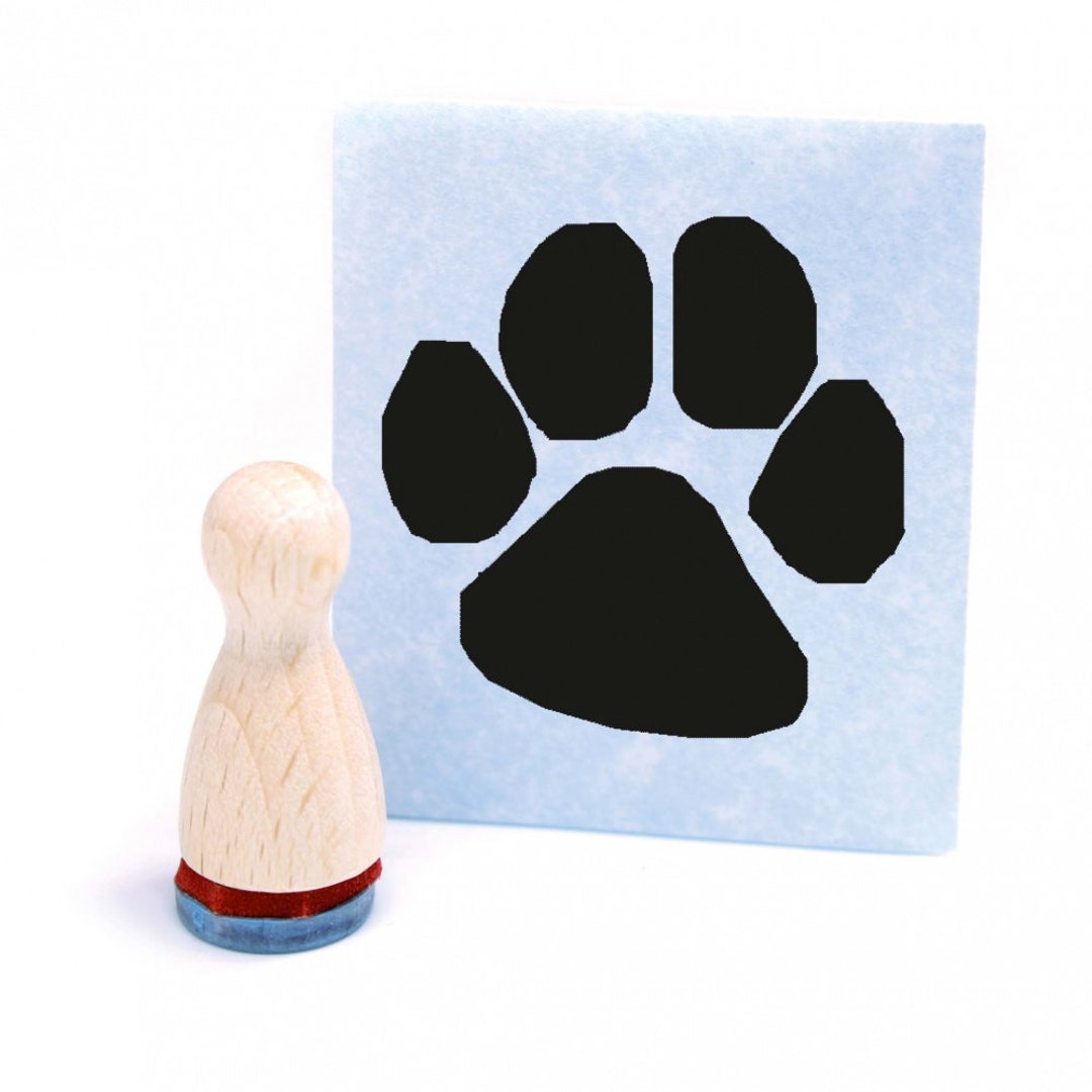 Mini Stamp Paw Wooden Stamp Mini Motif Stamp Imprint Size Approx. Ø12 ...