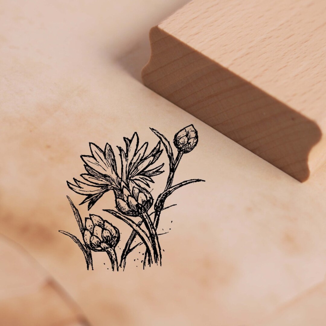 Motif Stamp Cornflower Zyane Stamp Wooden Stamp 48 X 48 Mm Scrapbooking ...