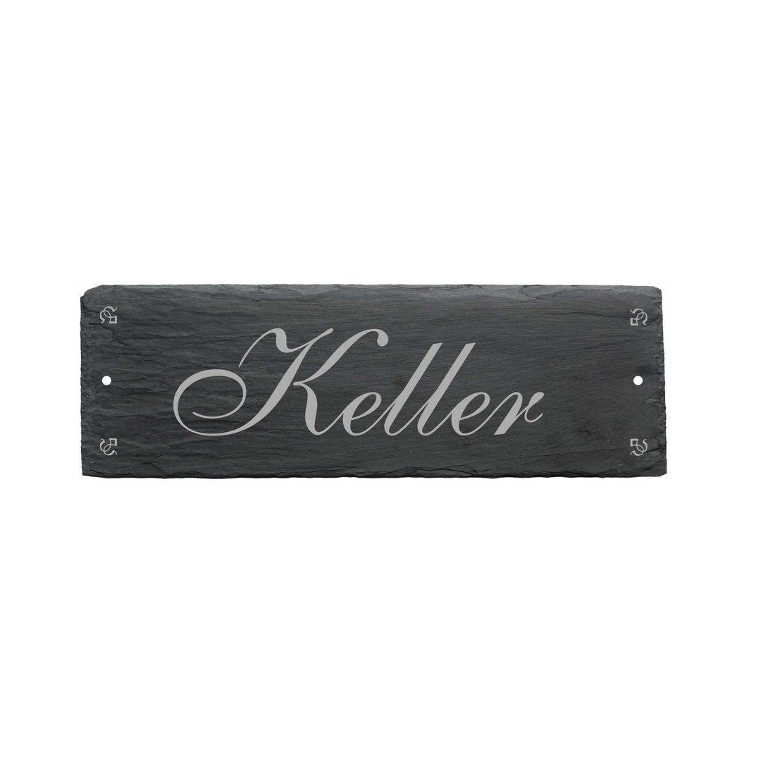 Slate Slab Sign KELLER Slate Door Sign Sign House Flat Basement ...