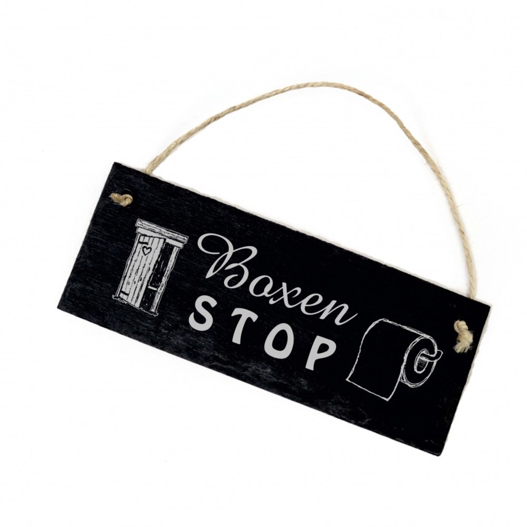 Slate Board Pit Stop - WC Sign Toilet Toilet Roll Pump Toilet - Door ...